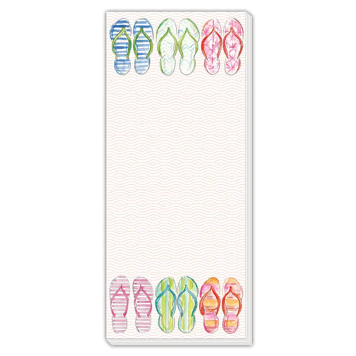 Skinny Hand Painted Flip Flop Notepad – Palms